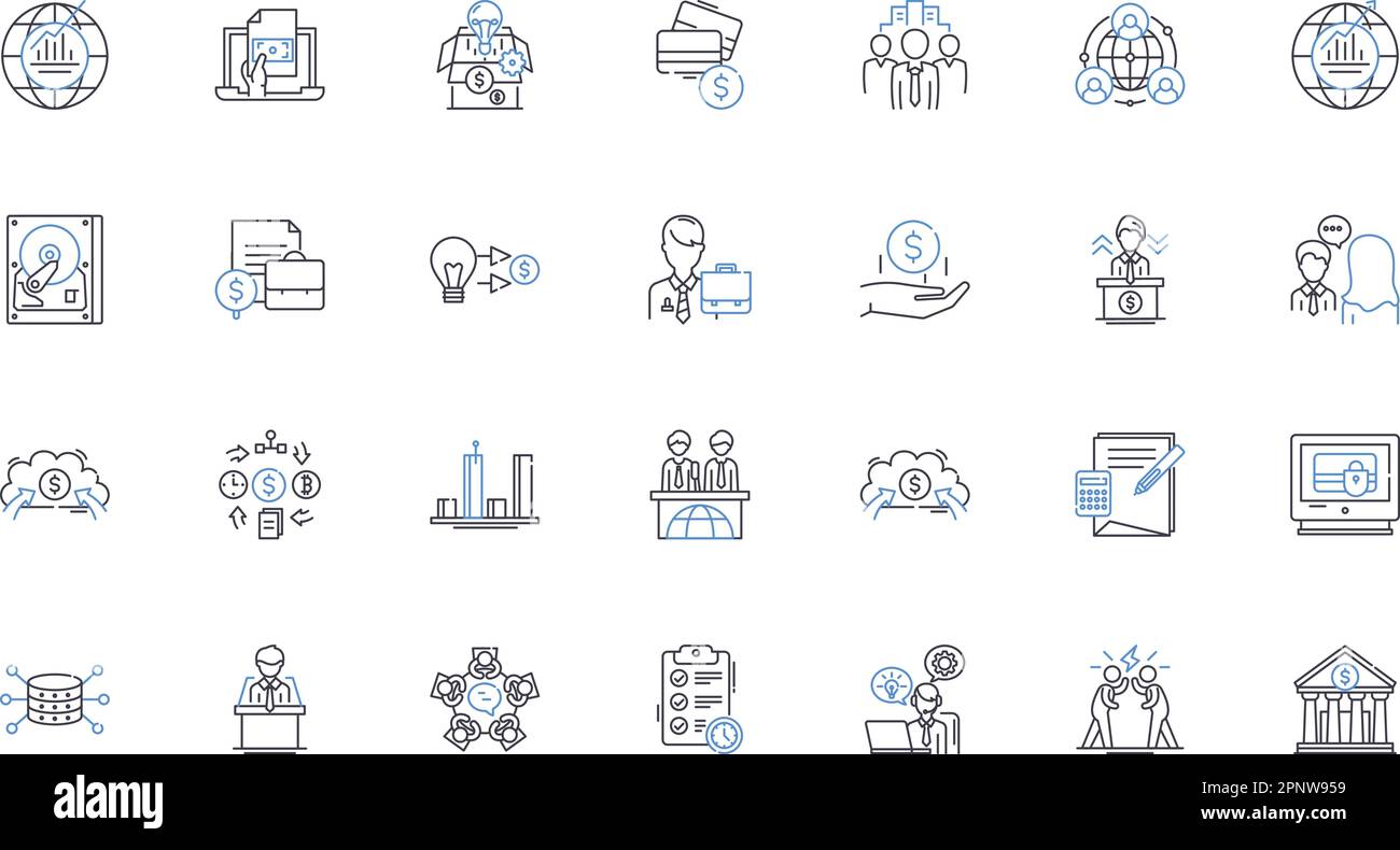 Wealth policy line icons collection. Redistribution, Inheritance ...