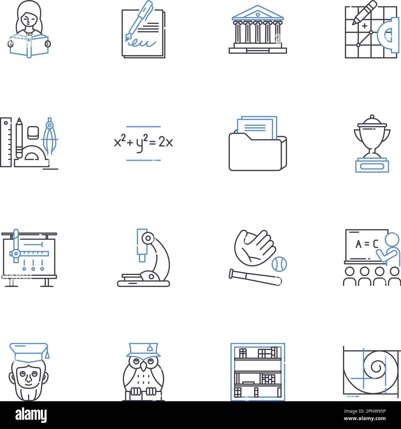 Night school line icons collection. Education, Evening, Learning, Schedule, Classroom, Homework ...