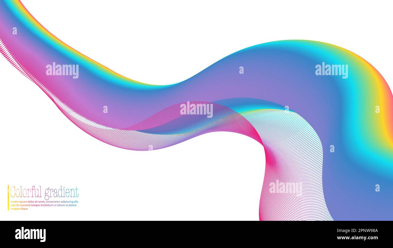 Smooth colored lines. Abstract waves on a white background. Vector ...