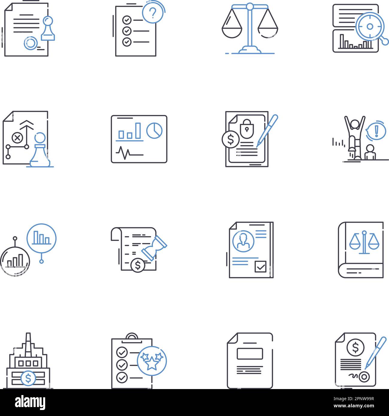 Contract drafting line icons collection. Legal, Agreements ... Contract drafting line icons collection. Legal, Agreements ...