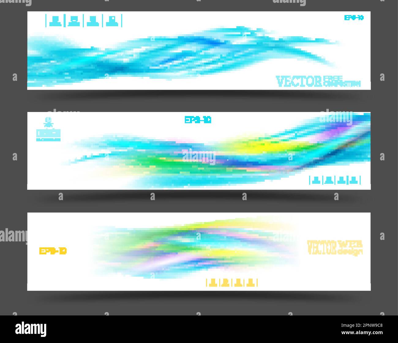 Colorful wave. A set of backgrounds for websites, apps and social ...