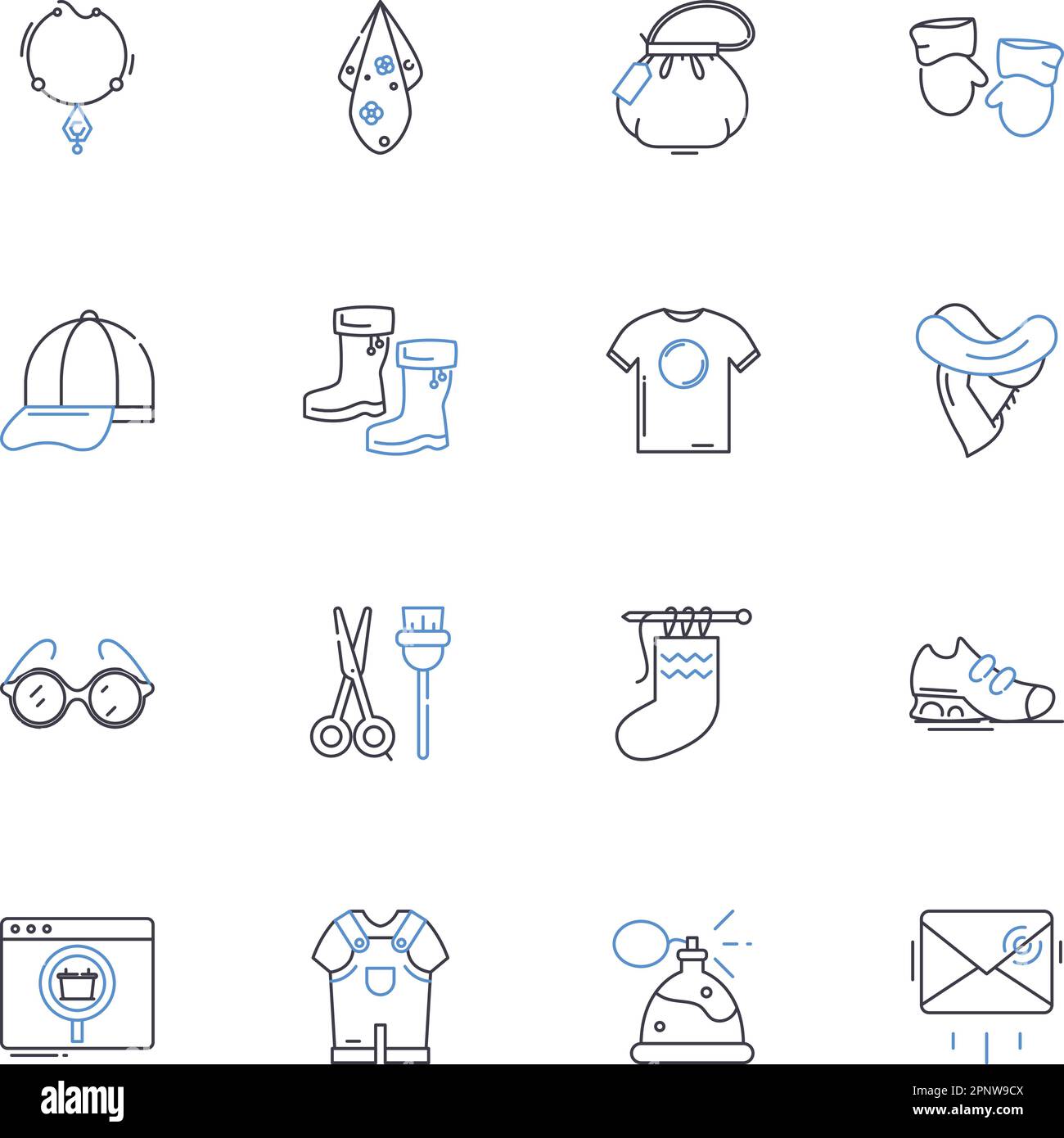 Packaging line icons collection. Protection, Design, Sustainability ...