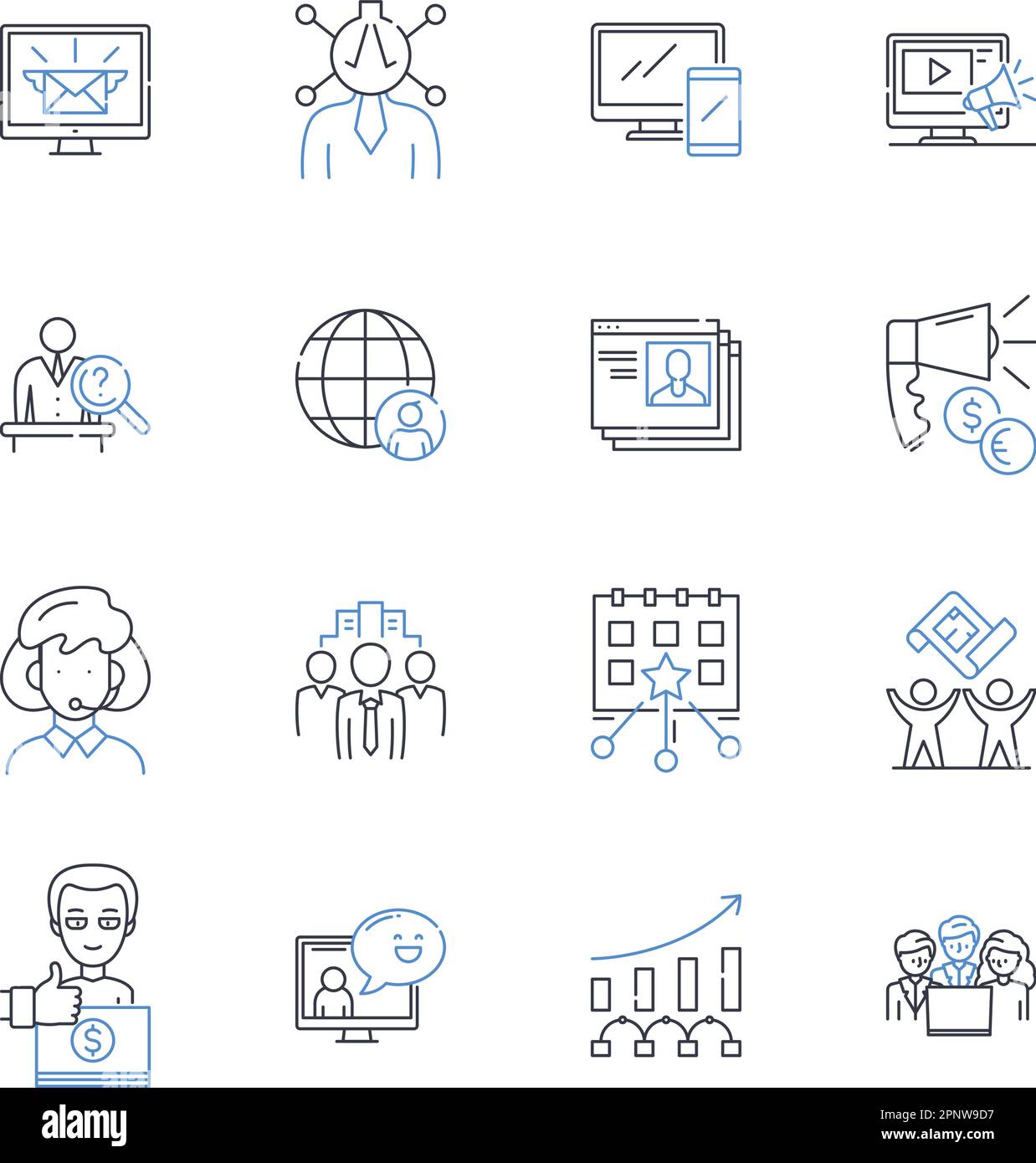 Professional service line icons collection. Expertise, Proficiency ...