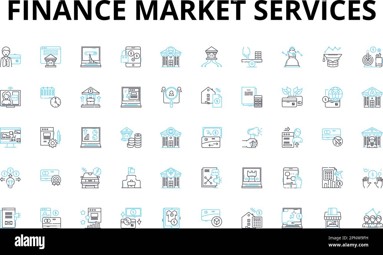 Finance market services linear icons set. Wealth, Investment, Stocks ...