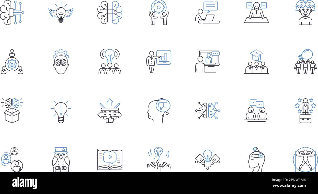 Worldview line icons collection. Perception, Belief, Values, Ideology ...