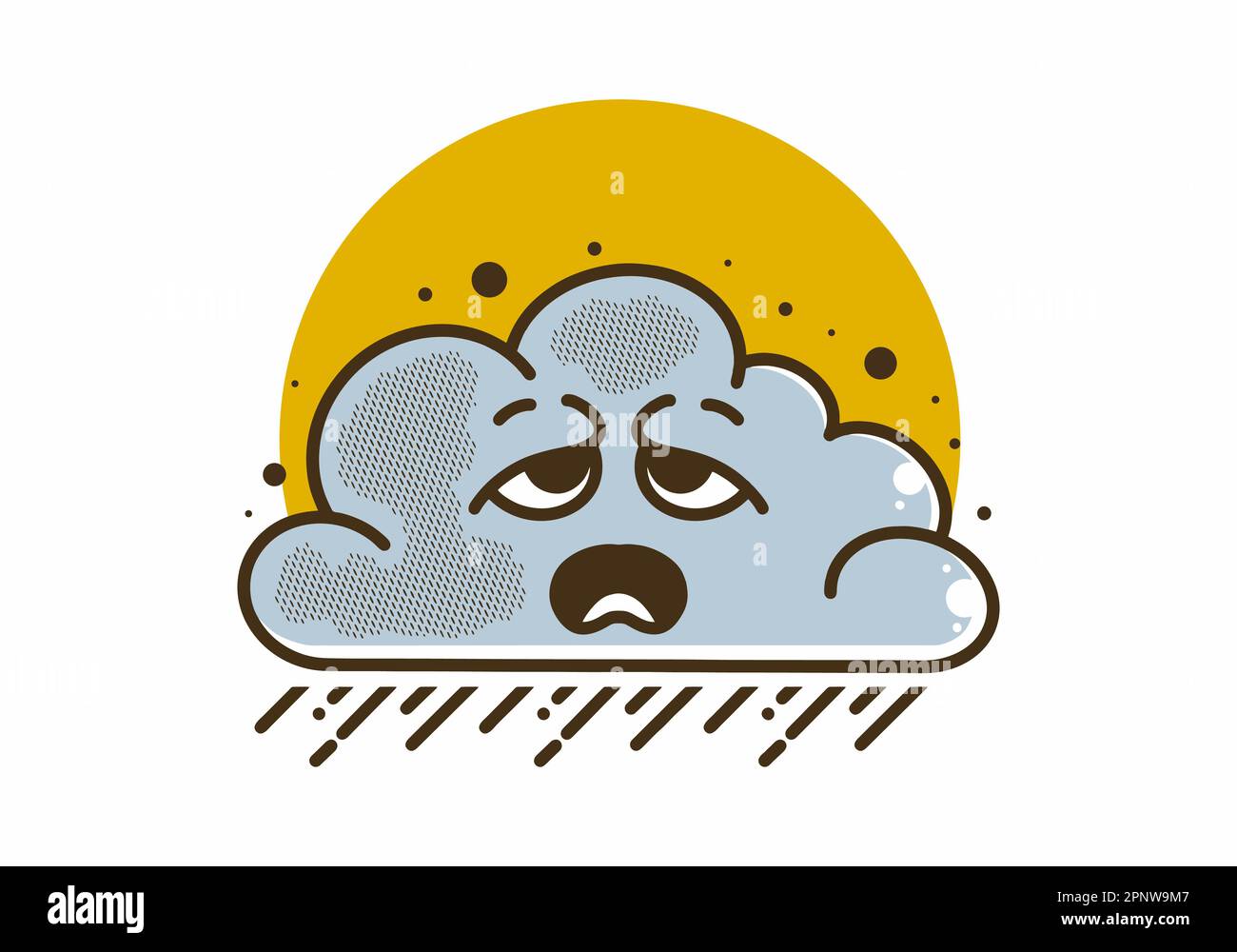 Mascot character illustration design of a cloud with sad face Stock ...