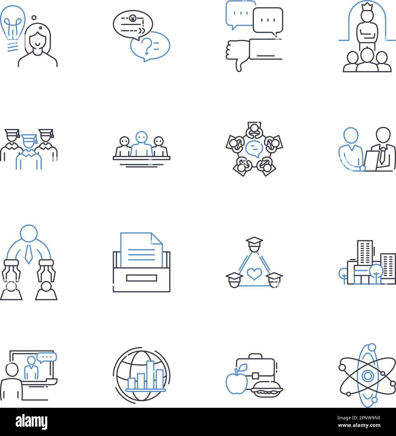 Behavioral gamification line icons collection. Motivation, Engagement, Feedback, Rewards, Points ...