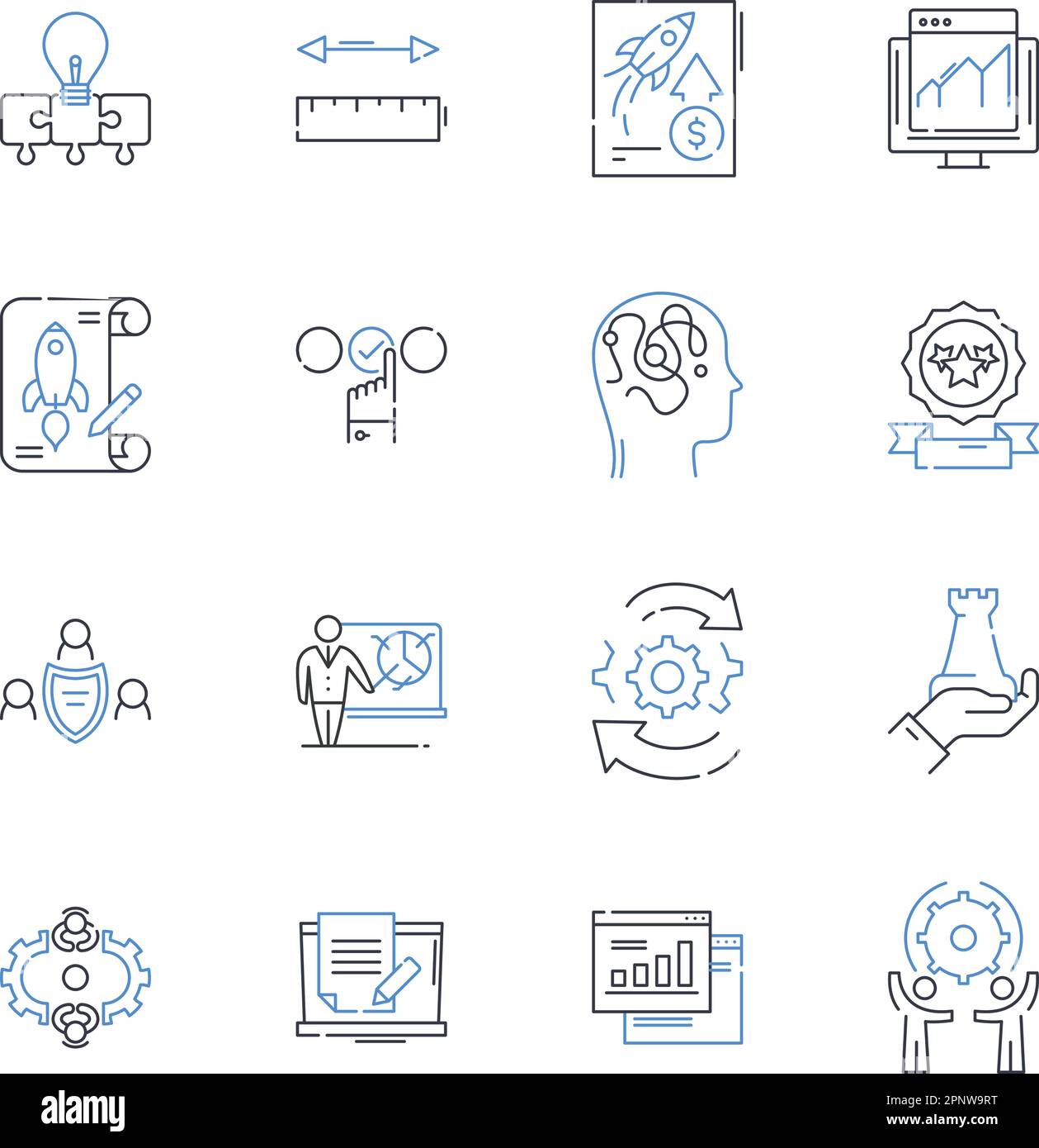 Team captains line icons collection. Leadership, Inspiration, Authority, Responsibility ...