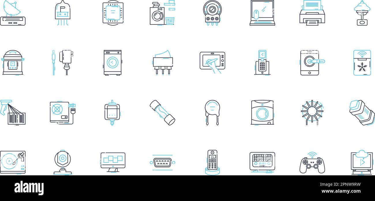 Devices technology linear icons set. Smartph, Laptop, Tablet ...