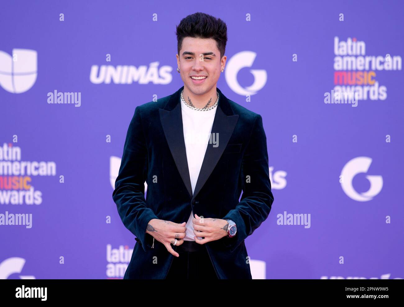 Mario Bautista arrives at the Latin American Music Awards on Thursday ...