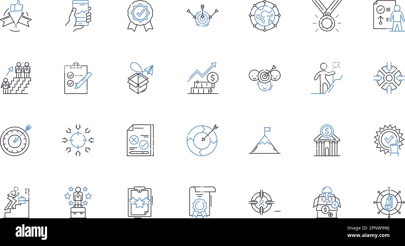 Coordinated authority line icons collection. Collaboration, Cooperation ...