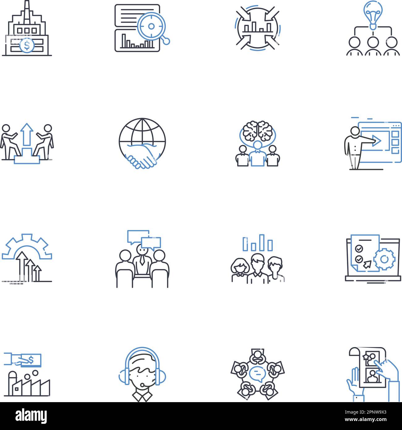Alliance platform line icons collection. Collaboration, Integration ... Alliance platform line icons collection. Collaboration, Integration ...