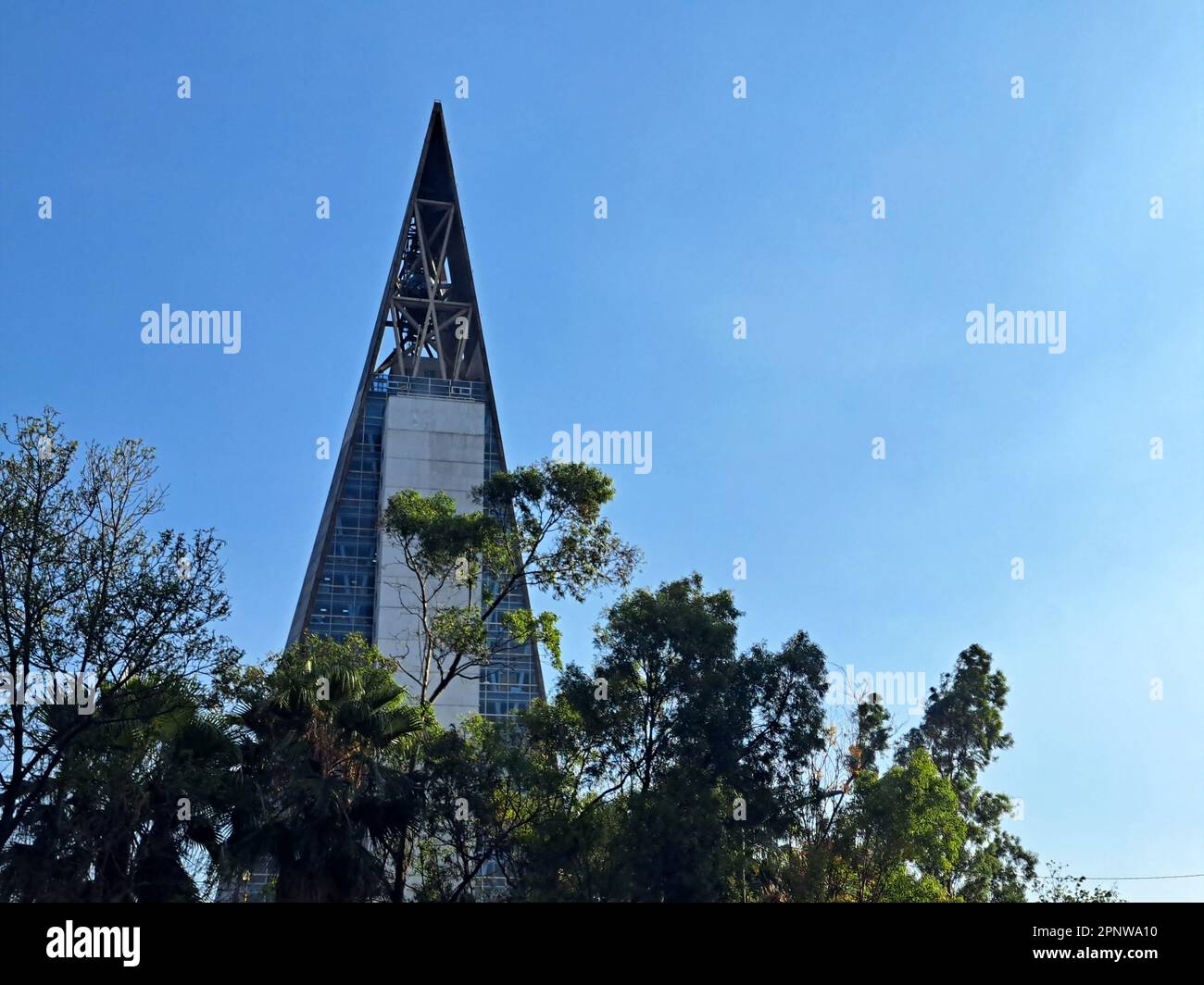 Mexico City, Mexico - Apr 06 2023: The Insignia Tower or Torre Banobras ...