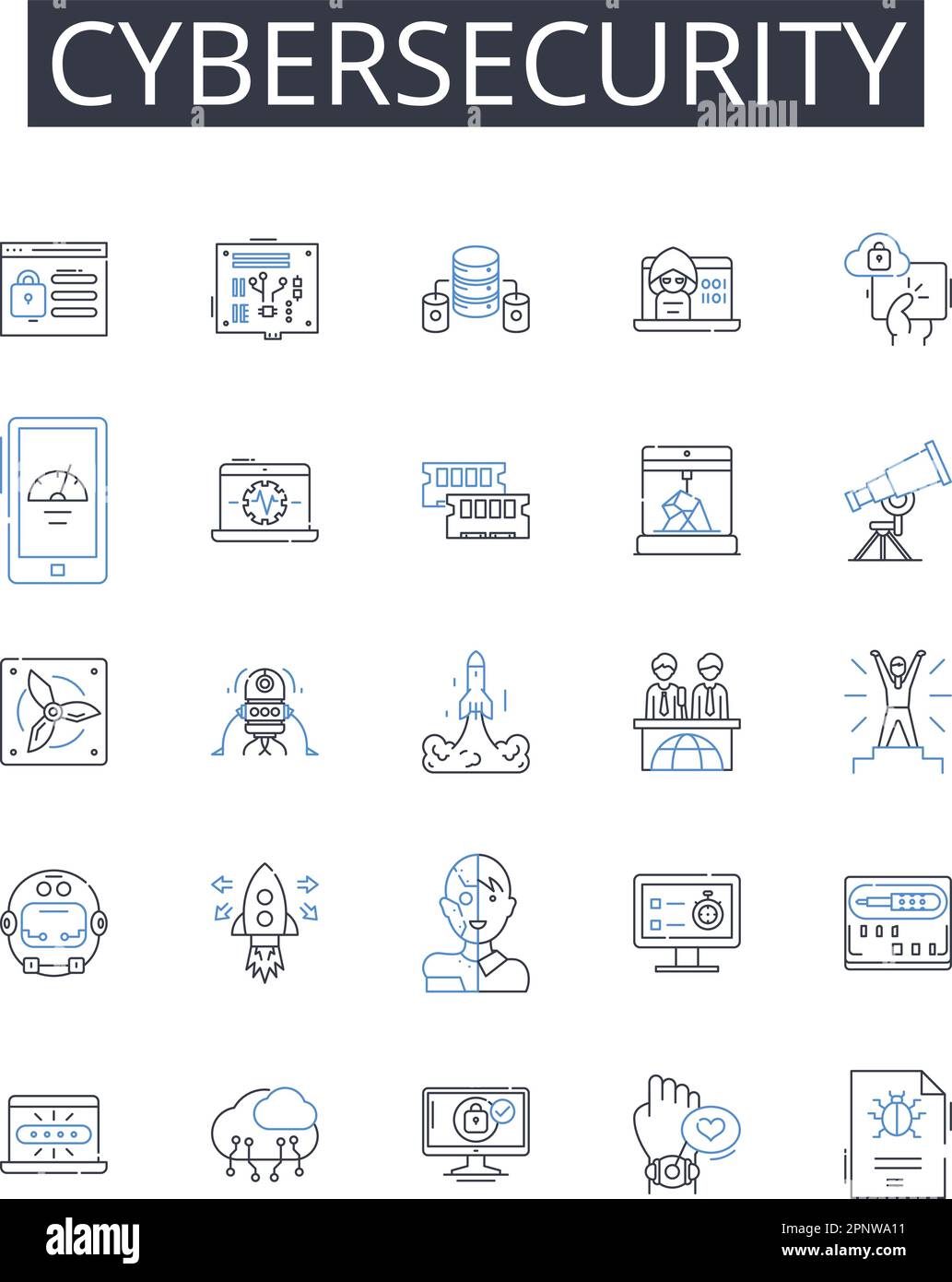 Cybersecurity line icons collection. Data protection, Information ... Cybersecurity line icons collection. Data protection, Information ...