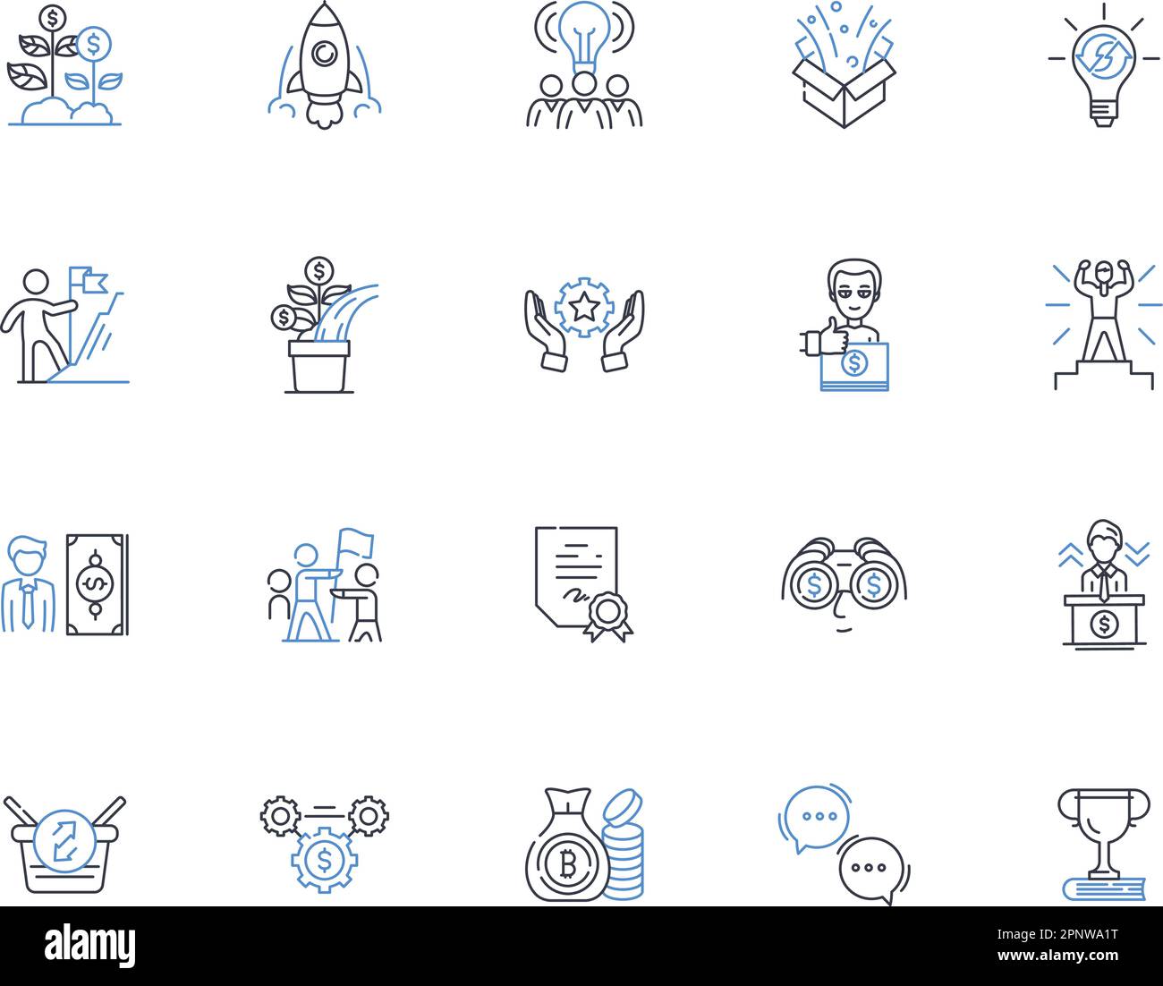 Performance Excellence Line Icons Collection Achievement Attainment