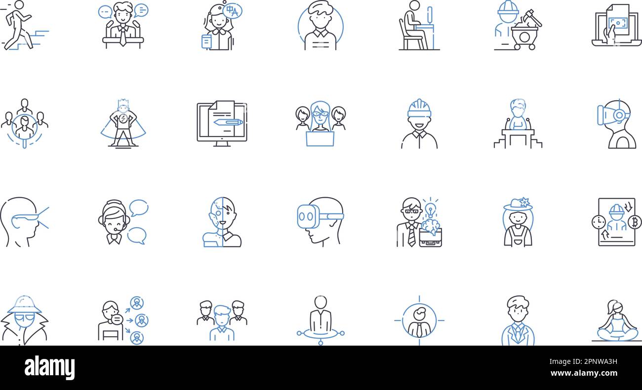 Administrative Role Line Icons Collection Organizing Scheduling Coordinating Planning