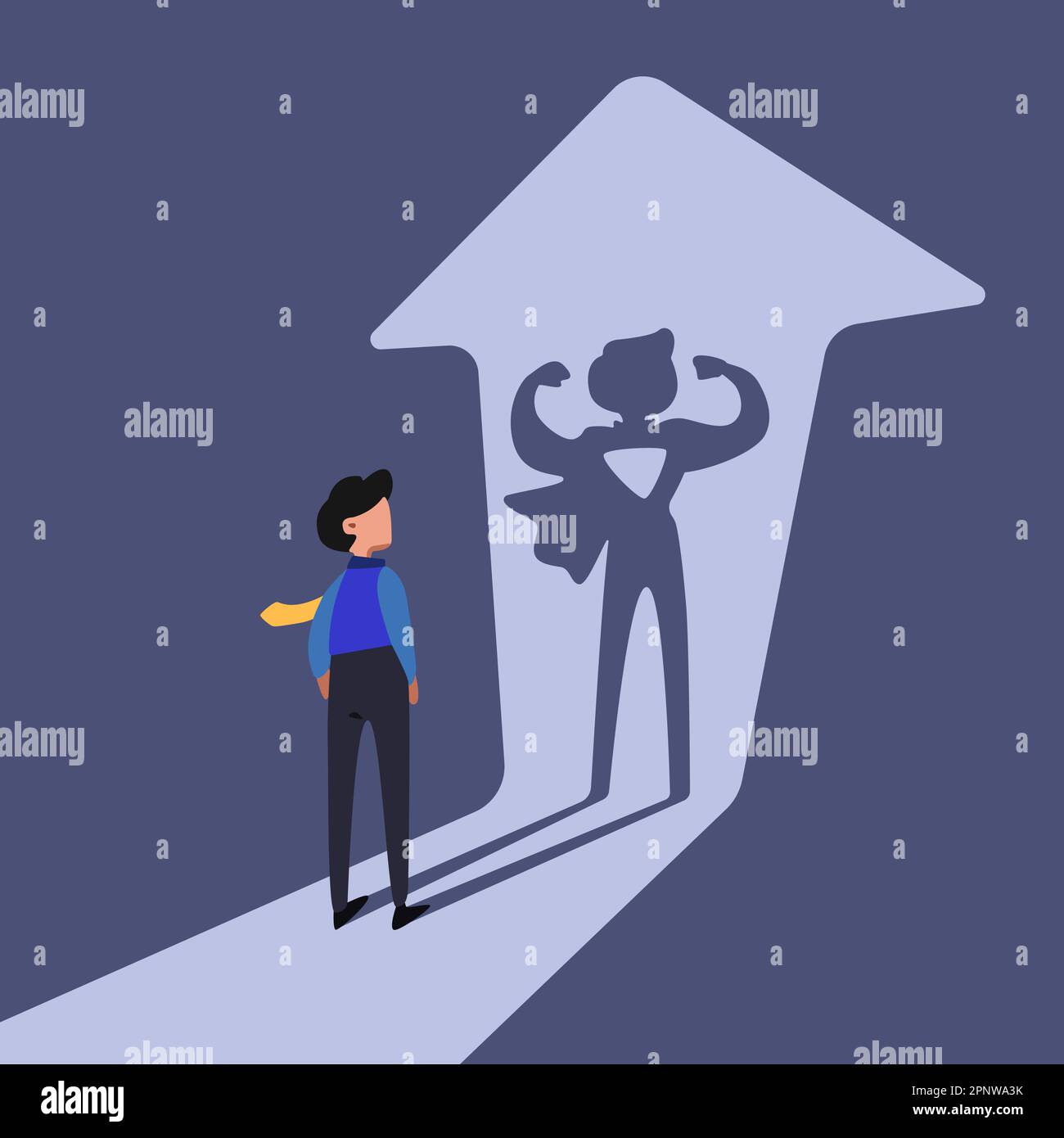 Business concept flat style of businessman standing in front of his own ...