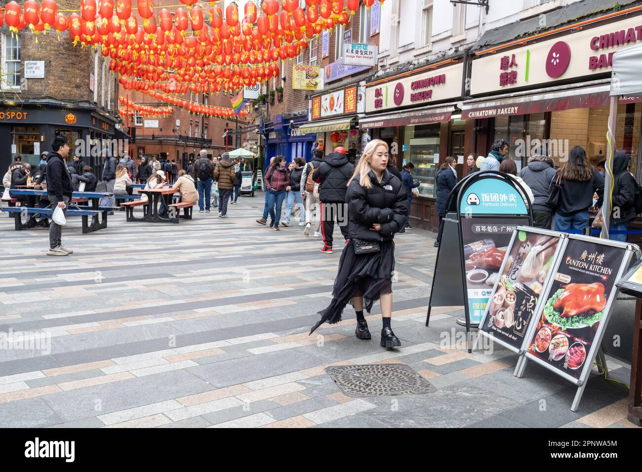 London,UK -18 April 2023, China Town is decorated by Chinese lanterns ...