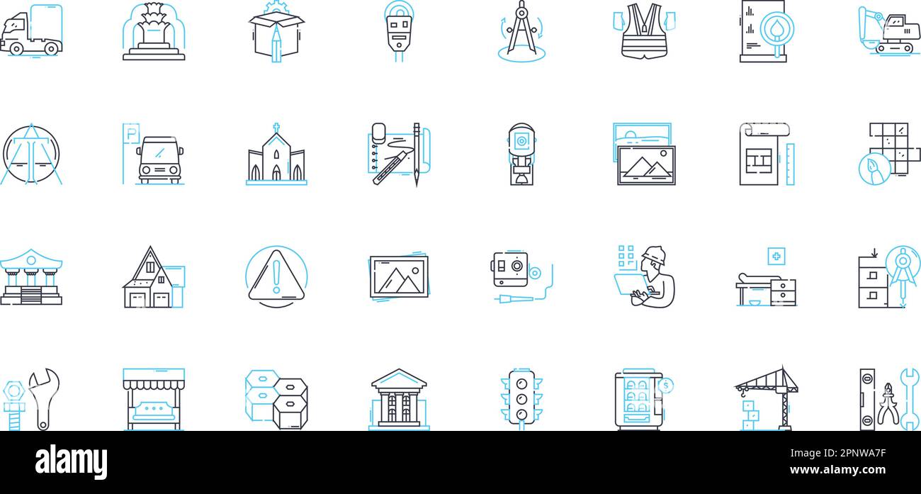 Layout Linear Icons Set Composition Design Arrangement Format Configuration Blueprint