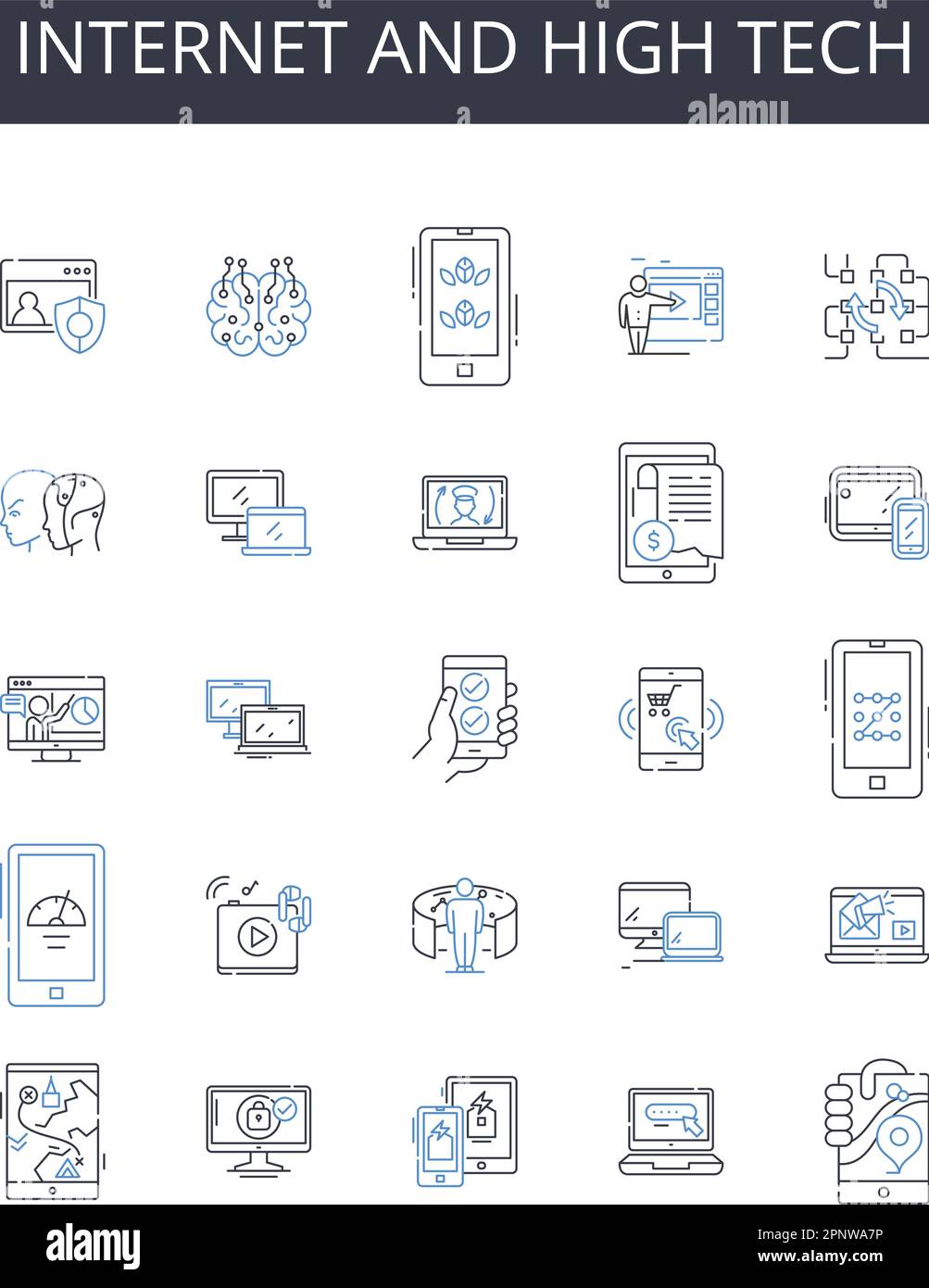 Internet and high tech line icons collection. Cyberspace, World Wide ... Internet and high tech line icons collection. Cyberspace, World Wide ...