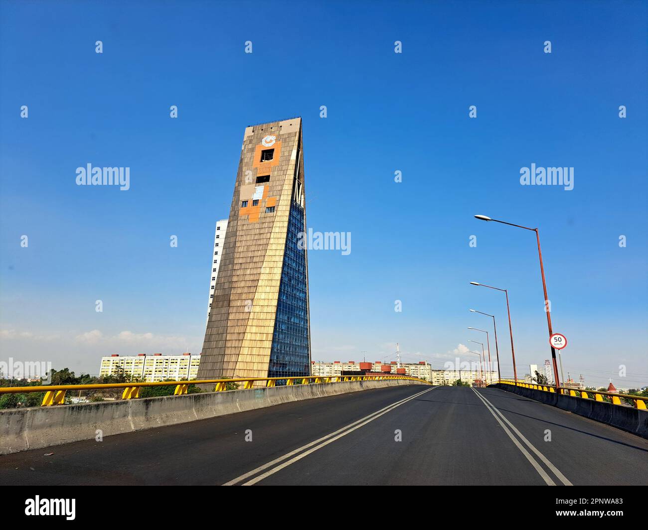 Mexico City, Mexico - Apr 06 2023: The Insignia Tower or Torre Banobras ...