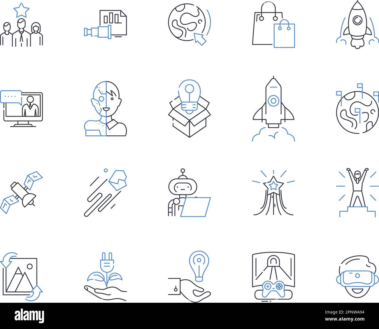 New ideas innovation line icons collection. Inventive, Creative ...