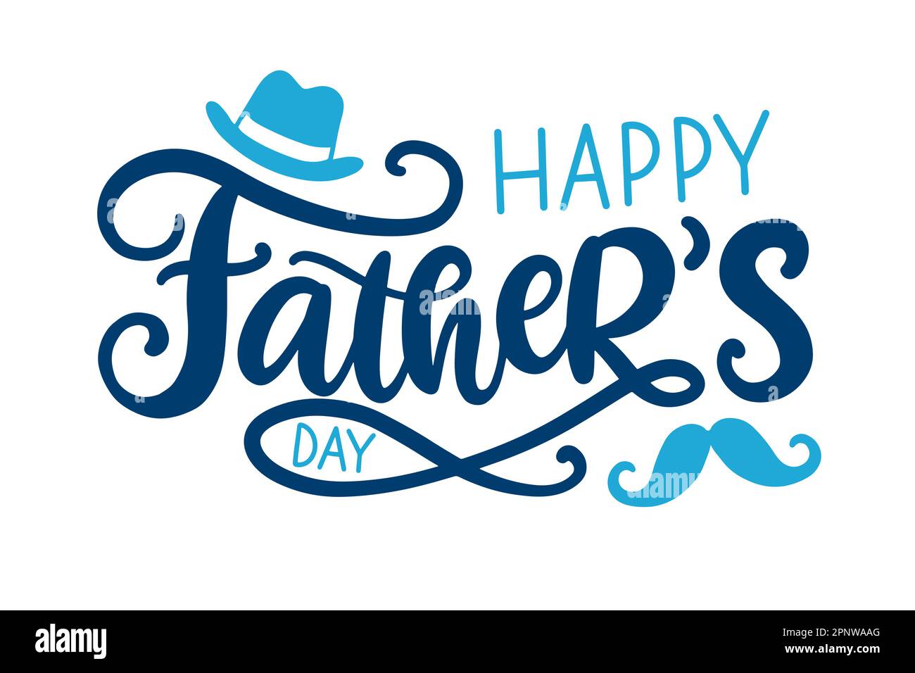 Happy Fathers Day greeting, hand written lettering Stock Vector Image ...