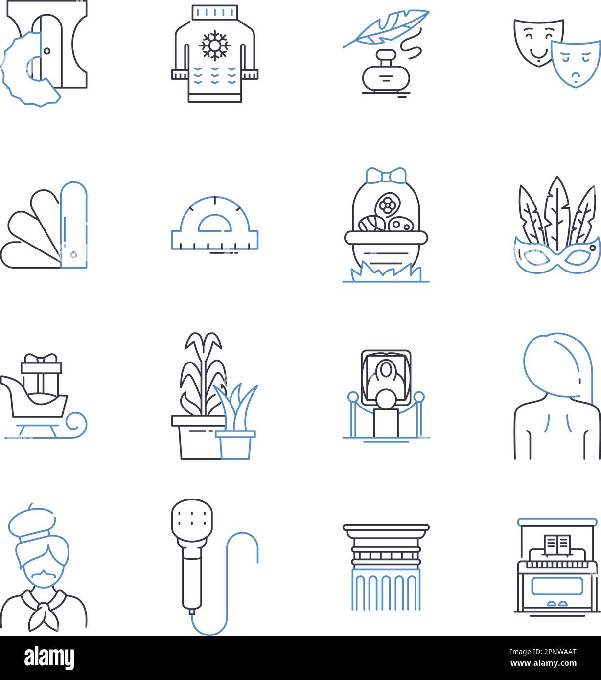 Futuristic specialties line icons collection. Cyberspace, Holograms ... Futuristic specialties line icons collection. Cyberspace, Holograms ...