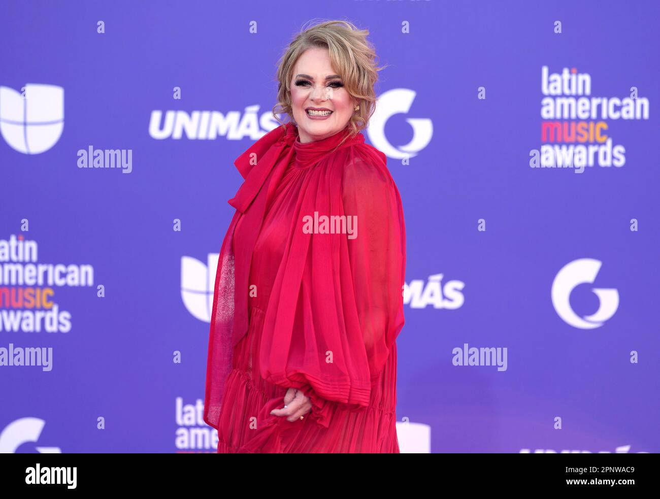 Erika Buenfil arrives at the Latin American Music Awards on Thursday ...