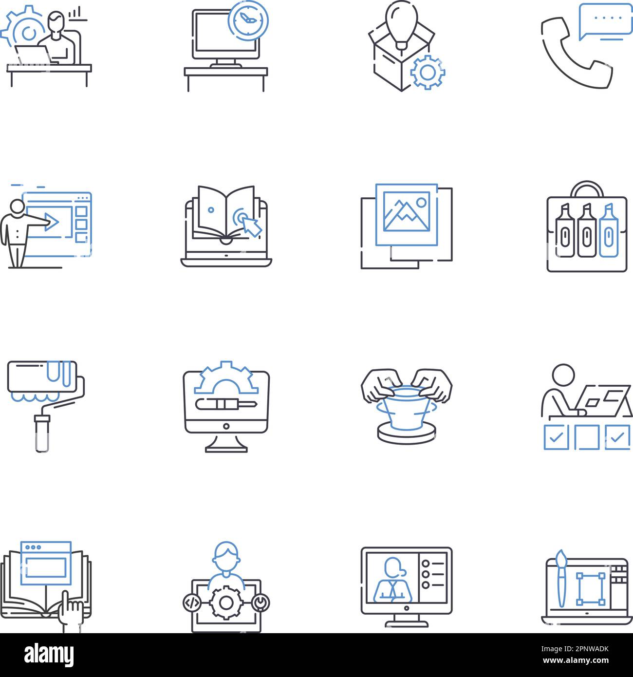 Training line icons collection. Fitness, Development, Learning ...