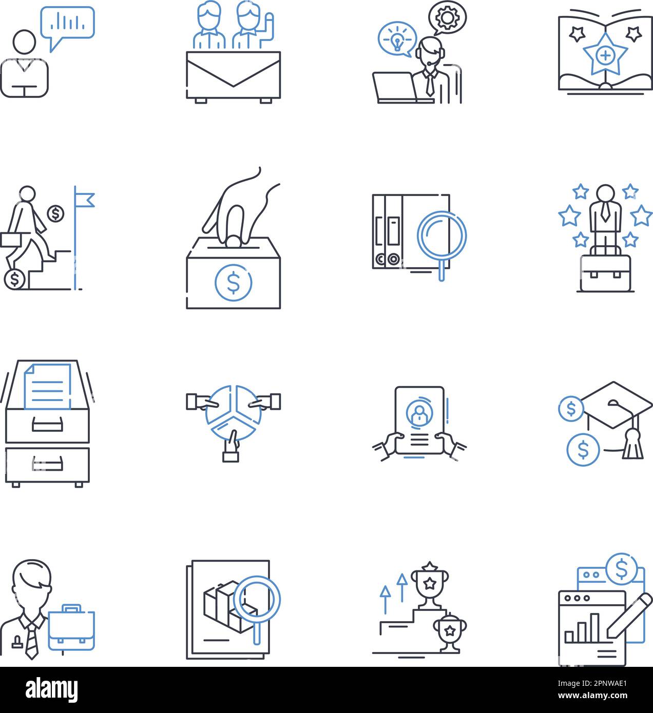 Commercial income line icons collection. Revenue, Profits, Sales ...