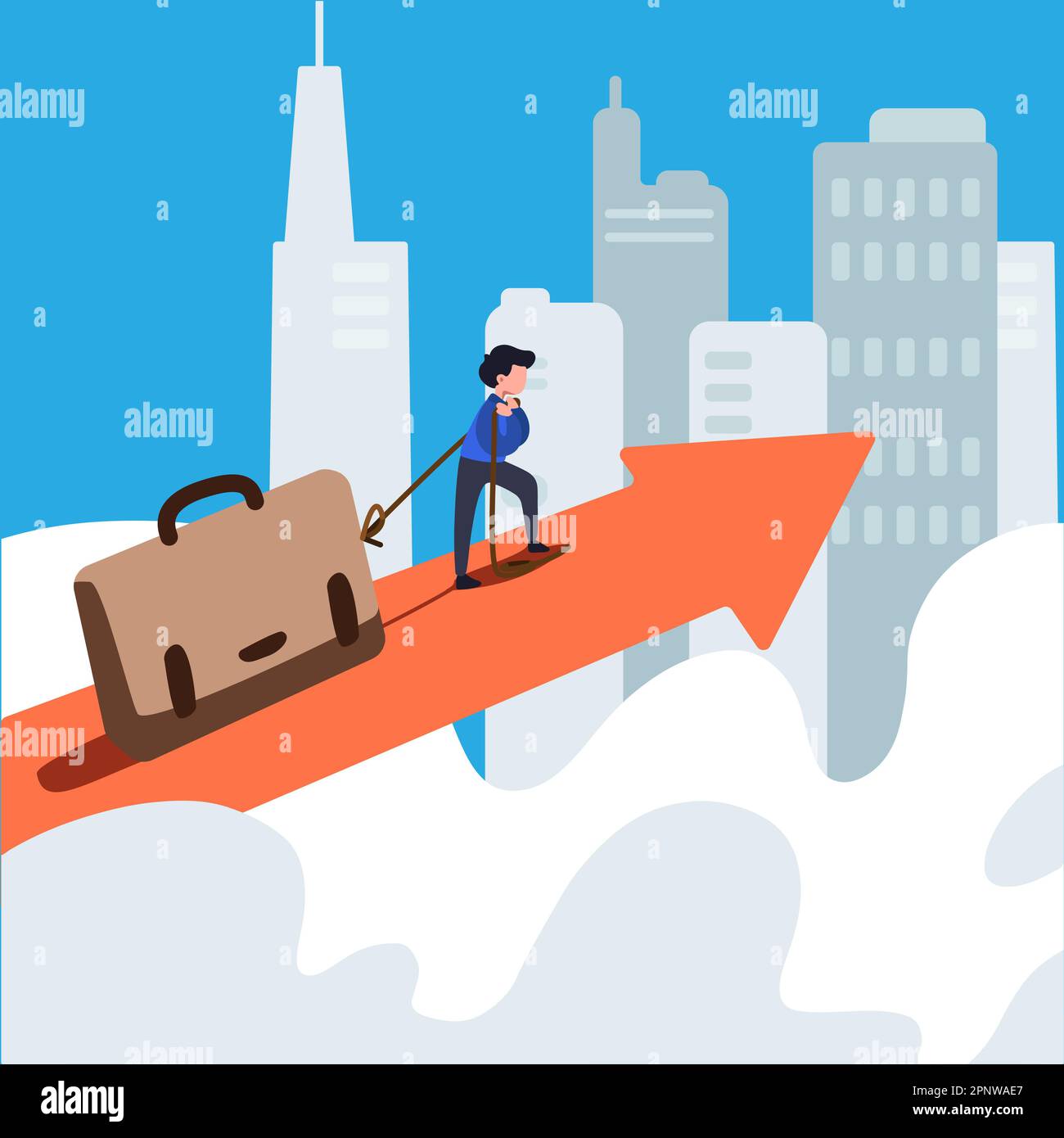 Businessman pulling red arrow hi-res stock photography and images - Alamy