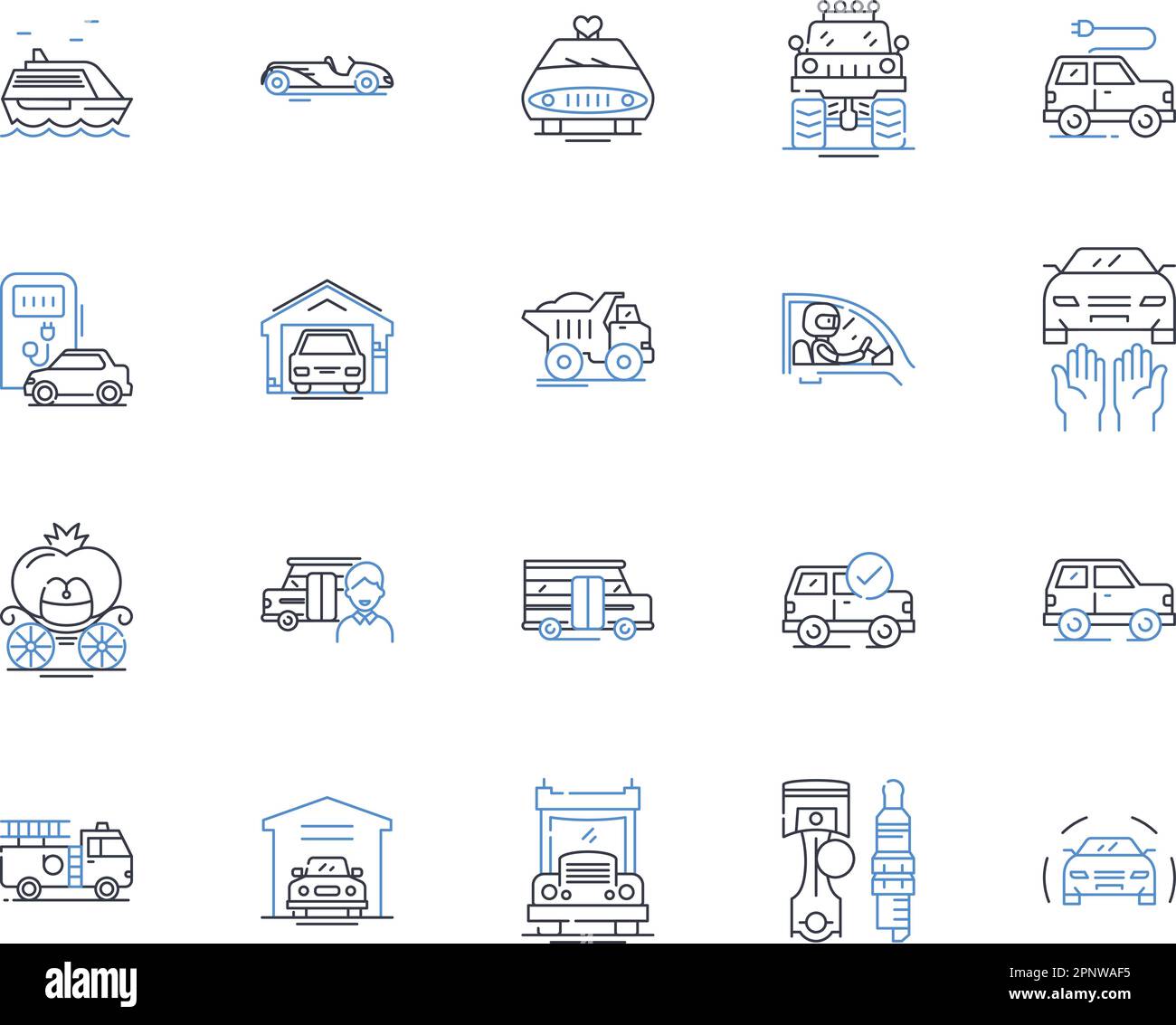 Dispatch line icons collection. Logistics, Delivery, Transportation ...