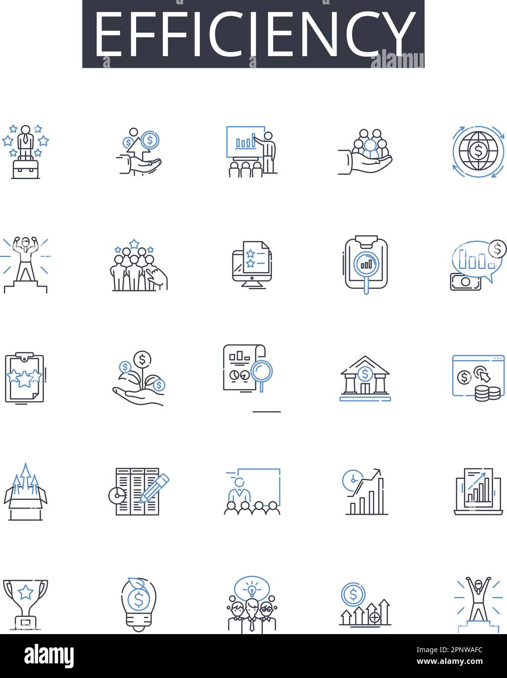 Efficiency line icons collection. Speediness, Productiveness ...