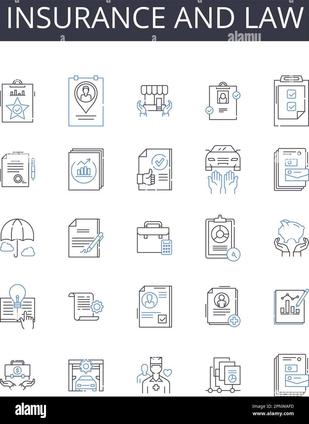 Insurance and law line icons collection. Seed, Venture, Angel, Startups ...