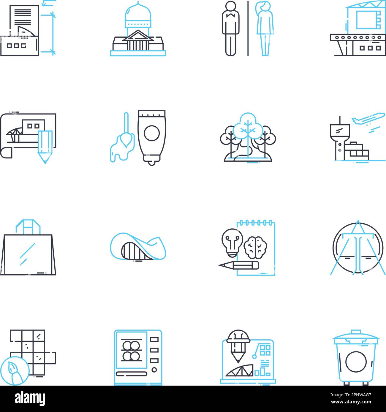 Planning Drafting linear icons set. Blueprint, Sketch, Outline ... Planning Drafting linear icons set. Blueprint, Sketch, Outline ...