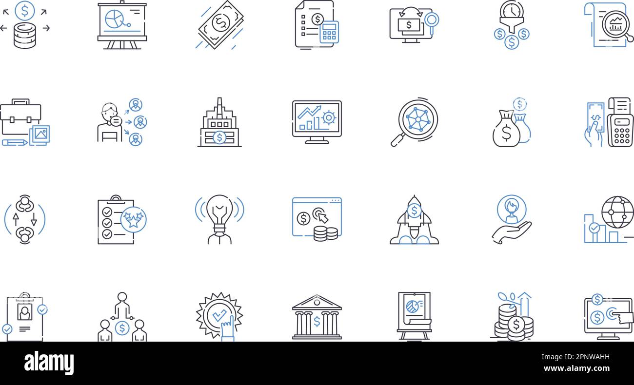 Sales outlet line icons collection. Storefront, Boutique, Market, Mall ...