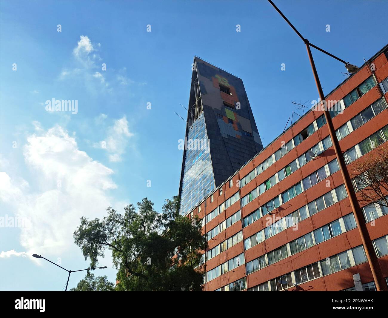 Mexico City, Mexico - Apr 06 2023: The Insignia Tower or Torre Banobras ...