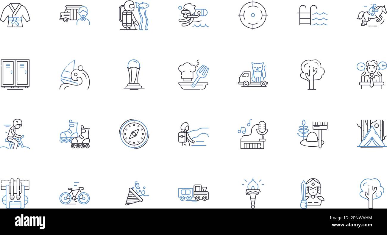 Sporting events line icons collection. Competition, Athletes, Stadium ...