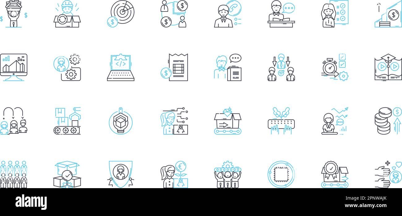 Supervision linear icons set. Oversight, Management, Monitoring ...