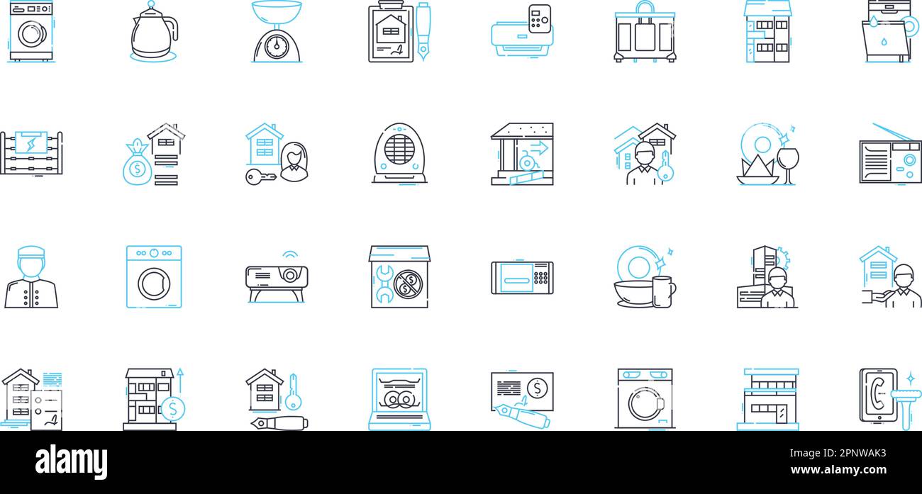 Hospitality field linear icons set. Service, Guest, Experience ...