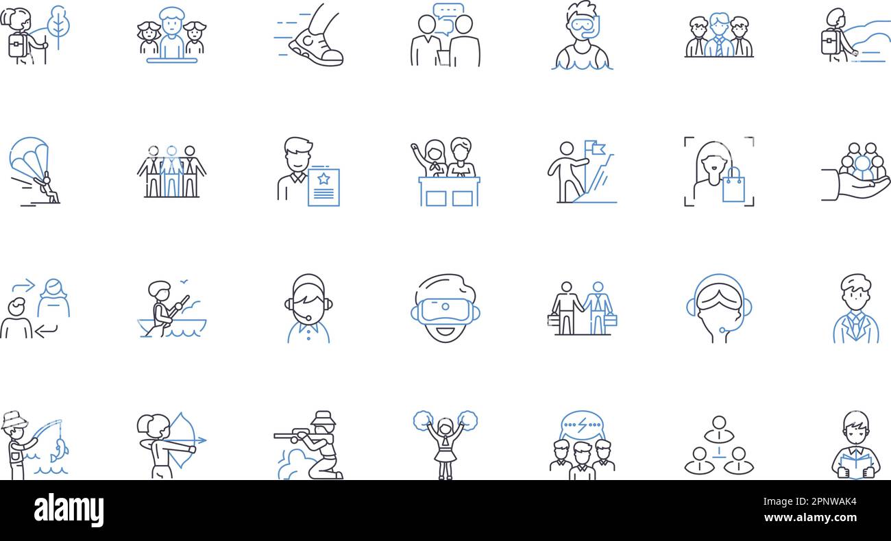 Youngsters community line icons collection. Youth, Teenagers ... Youngsters community line icons collection. Youth, Teenagers ...