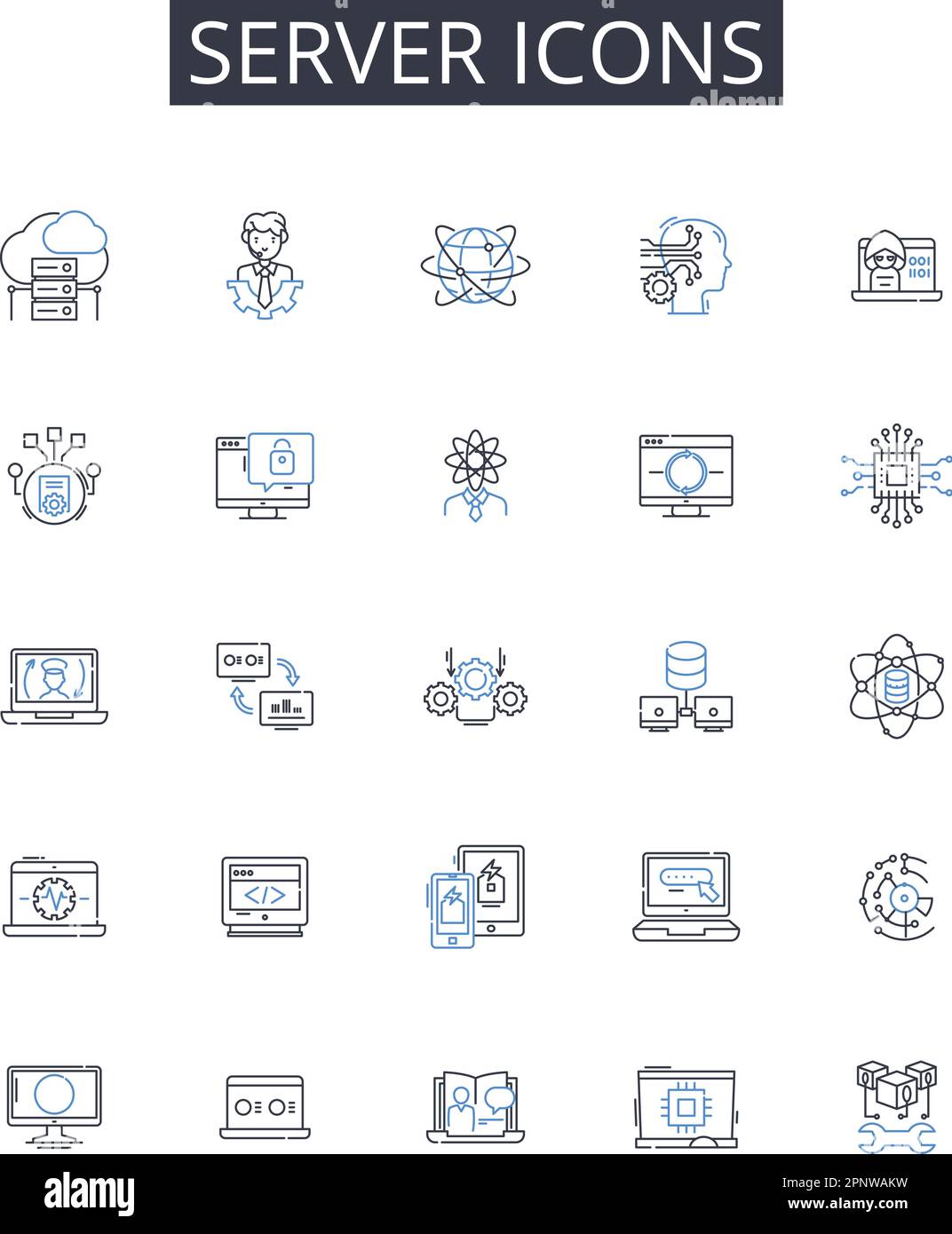 Server icons line icons collection. Computer symbols, Desktop graphics ... Server icons line icons collection. Computer symbols, Desktop graphics ...