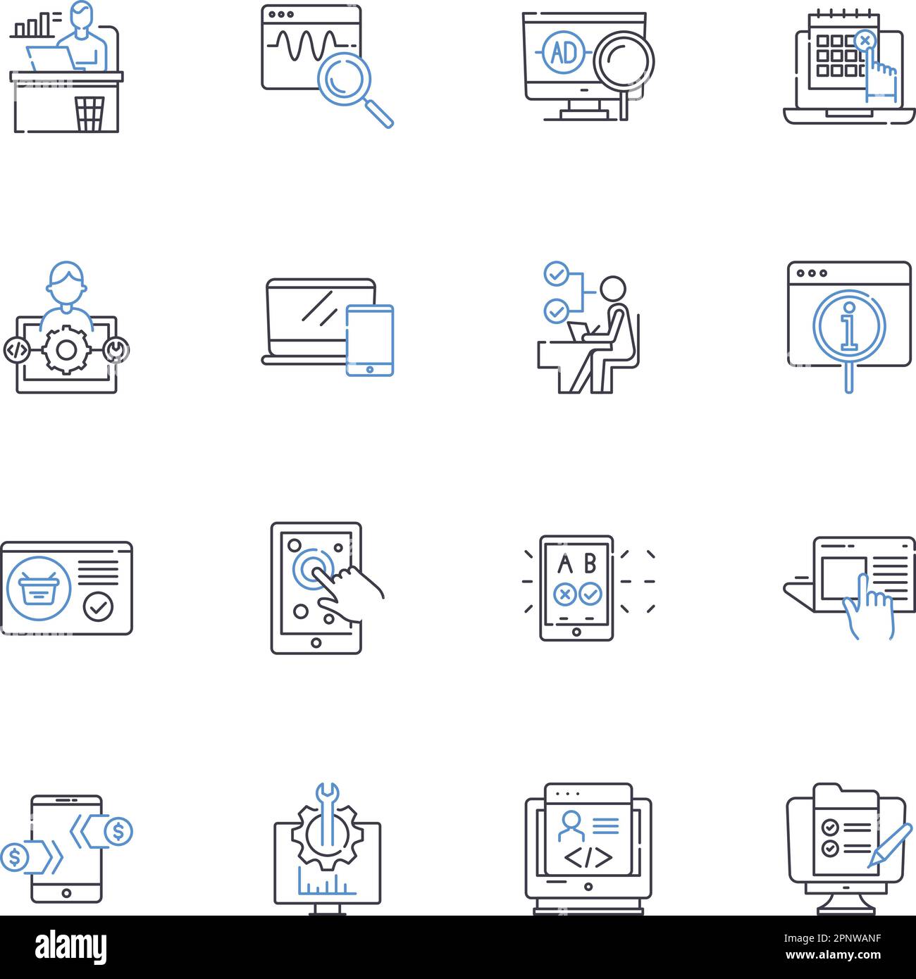 Interrelation line icons collection. Connection, Influence, Association ...