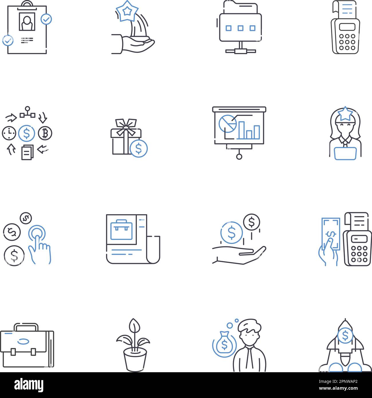 Income Management line icons collection. Budgeting, Savings, Expenses, Debt, Planning, Cash flow ...