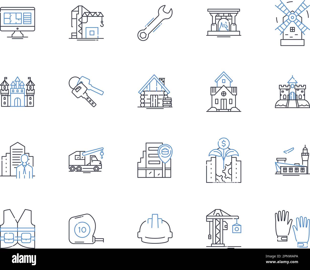 Landscape design line icons collection. Sustainability, Harmony ...