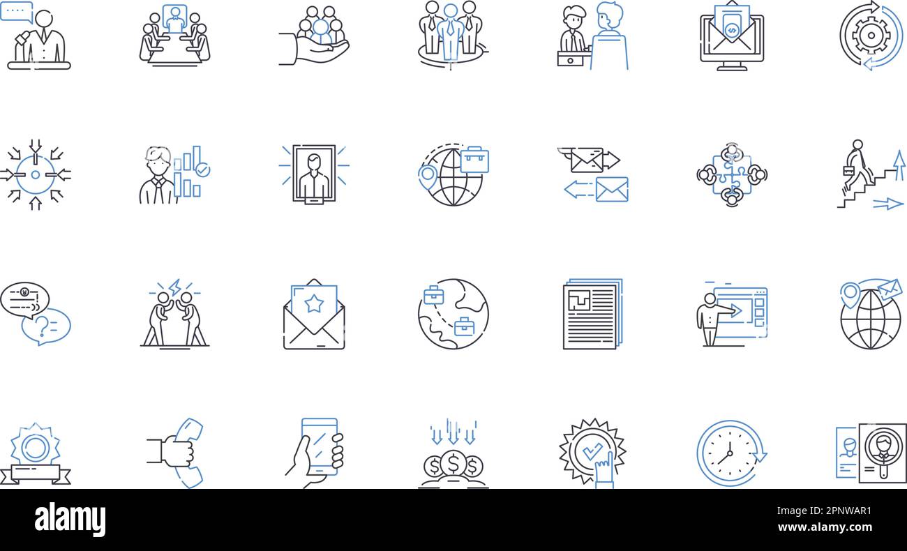 Market development line icons collection. Expansion, Growth, Diversification, Innovation, New ...