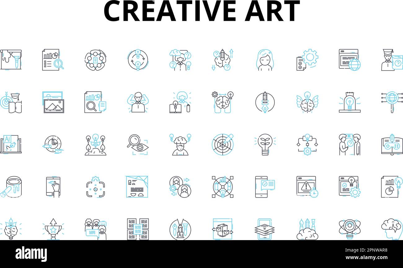 Creative art linear icons set. Visionary, Imaginative, Innovative ...