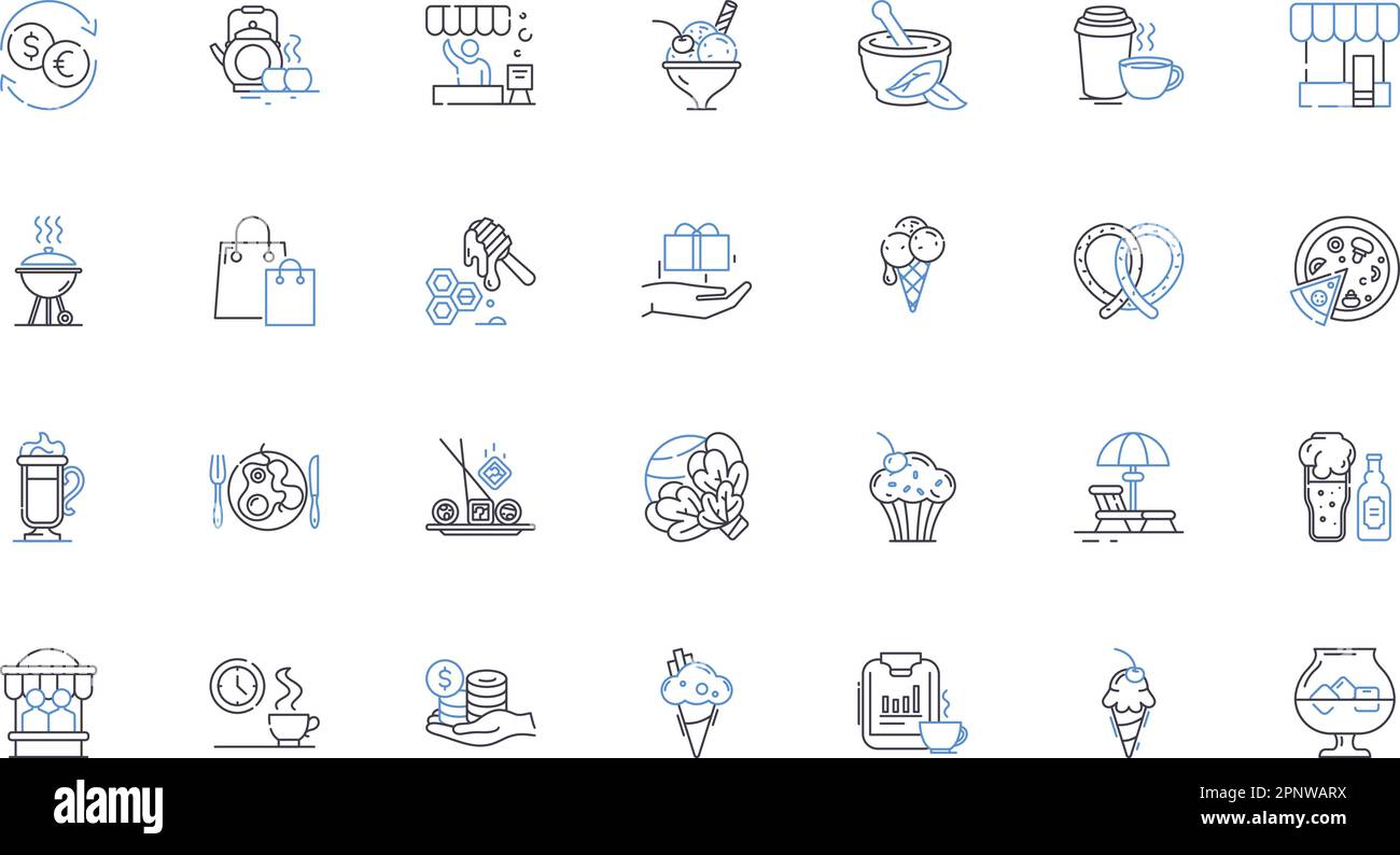 Tea room line icons collection. Cozy, Serene, Inviting, Traditional ...