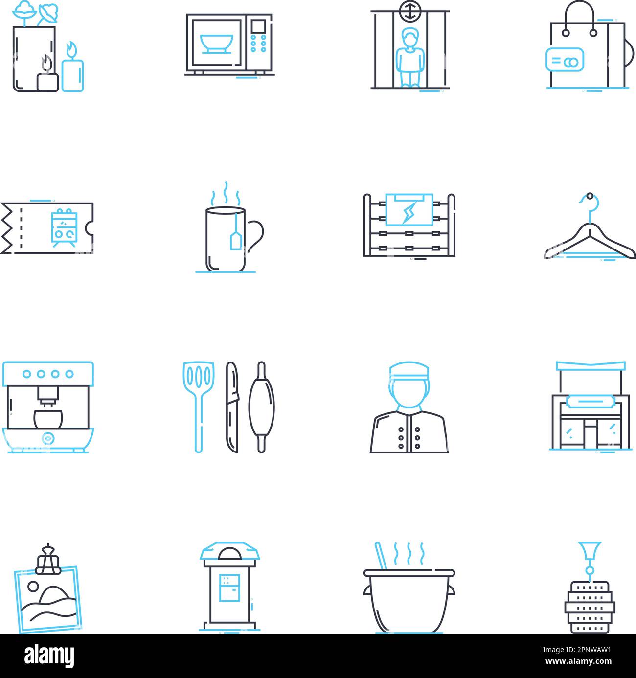 Rural residence linear icons set. Countryside, Farmland, Serenity ...